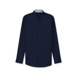 Businesshemd OLYMP "OLYMP Luxor, modern fit, Button-down", Herren, Gr. 38, Normaler Arm, marine, Hemden