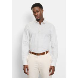 Businesshemd OLYMP "OLYMP Level Five 24/Seven, body fit, Modern Kent", Herren, Gr. 39, Normaler Arm, natur, 64% Baumwolle, 27% Polyester, 9% Elasthan, Hemden