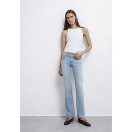 Bootcut-Jeans Mavi "BELLA MID-RISE", Damen, Gr. 30, L&auml;nge 32, ice brushed str, 86% Baumwolle, 12% Polyester, 2% Elastan, normal normal, Jeans, Bootcut Jeans