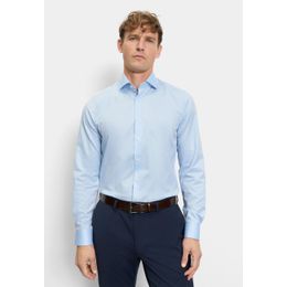 Businesshemd OLYMP "OLYMP Level Five, body fit, Royal Kent", Herren, Gr. 39, Normaler Arm, bleu, 100% Baumwolle, Hemden