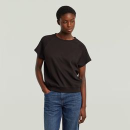 G-Star Raw T-Shirt G-STAR "Raglan", Damen, Gr. M, dk schwarz, Single Jersey, Obermaterial: 100% Baumwolle, unifarben, regular fit h&uuml;ftbedeckend, Rundhals, Raglan&auml;rmel blind abgesteppte Kante, Shirts T-Shirt, Rundhalsform, mit angesetztem B&uuml;ndchen