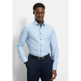 OLYMP Herren Businesshemd "OLYMP Level Five 24/Seven, body fit, Modern Kent"bleu, Gr. 46, 64% Baumwolle, 27% Polyester, 9% Elasthan, Hemden
