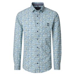 Langarmhemd Casamoda "Casamoda Freizeithemd Print", Herren, Gr. XL, Normalgr&ouml;&szlig;en, bunt (gr&uuml;n), 100% Baumwolle, bedruckt, l&auml;ssig geschnitten, Hemden