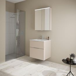 Burgbad Eqio Schrank mit Slim Keramik-Waschtisch, mit Spiegelschrank, SHCP062F6583C0001G0146,