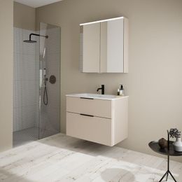 Burgbad Eqio Schrank mit Slim Keramik-Waschtisch, mit Spiegelschrank, SHCP082F6583C0001G0200,