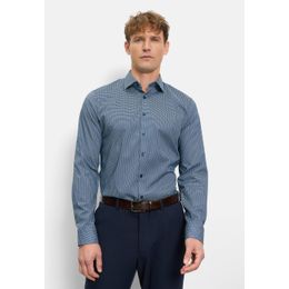 Businesshemd OLYMP "OLYMP No. Six, super slim, Kent", Herren, Gr. 38, Normaler Arm, blau (bleu), 97% Baumwolle, 3% Elastolefin, Hemden