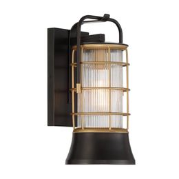 Elstead Lighting Rivamar Wandleuchte, E27, QN-RIVAMAR-S-BLK-GD,
