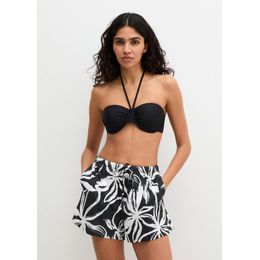 Marc O'Polo Schlafshorts MARC O'POLO "Mix N Match Cotton Modal", Damen, Gr. S, N-Gr, schwarz, wei&szlig; cotton print, Jersey, Obermaterial: 55% Baumwolle, 45% Modal, kurz, Hosen, mit floralem Print, seitlichen Taschen