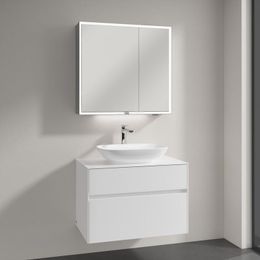 Villeroy & Boch Villeroy & Boch Embrace Schrank mit Loop & Friends Waschtisch, mit Spiegelschrank My View Now, 4A490101+A95500DH+A4558000, My View Now