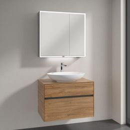 Villeroy & Boch Villeroy & Boch Embrace Schrank mit Loop & Friends Waschtisch, mit Spiegelschrank My View Now, 4A480001+A95500RH+A4558000, My View Now