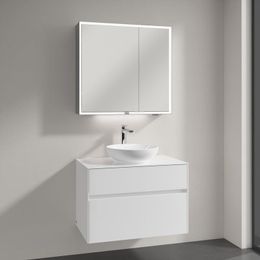 Villeroy & Boch Villeroy & Boch Embrace Schrank mit Loop & Friends Waschtisch, mit Spiegelschrank My View Now, 4A460001+A95500DH+A4558000, My View Now