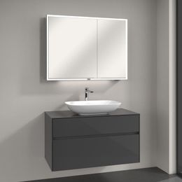Villeroy & Boch Villeroy & Boch Embrace Schrank mit Loop & Friends Waschtisch, mit Spiegelschrank My View Now, 4A5000R1+A95600FP+A4551000, My View Now