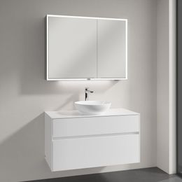Villeroy & Boch Villeroy & Boch Embrace Schrank mit Loop & Friends Waschtisch, mit Spiegelschrank My View Now, 4A4601R1+A95600DH+A4551000, My View Now