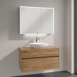 Villeroy & Boch Villeroy & Boch Embrace Schrank mit Loop & Friends Waschtisch, mit Spiegelschrank My View Now, 4A470001+A95600RH+A4551000, My View Now