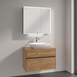 Villeroy & Boch Villeroy & Boch Embrace Schrank mit Loop & Friends Waschtisch, mit Spiegelschrank My View Now, 4A490101+A95500RH+A4558000, My View Now