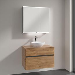Villeroy & Boch Villeroy & Boch Embrace Schrank mit Loop & Friends Waschtisch, mit Spiegelschrank My View Now, 4A4500R1+A95500RH+A4558000, My View Now