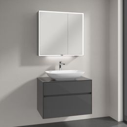 Villeroy & Boch Villeroy & Boch Embrace Schrank mit Loop & Friends Waschtisch, mit Spiegelschrank My View Now, 4A5000R1+A95500FP+A4558000, My View Now