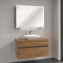 Villeroy & Boch Villeroy & Boch Embrace Schrank mit Loop & Friends Waschtisch, mit Spiegelschrank My View Now, 4A490001+A95600RH+A4551000, My View Now