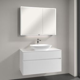 Villeroy & Boch Villeroy & Boch Embrace Schrank mit Loop & Friends Waschtisch, mit Spiegelschrank My View Now, 4A490001+A95600DH+A4551000, My View Now