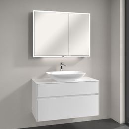 Villeroy & Boch Villeroy & Boch Embrace Schrank mit Loop & Friends Waschtisch, mit Spiegelschrank My View Now, 4A500001+A95600DH+A4551000, My View Now