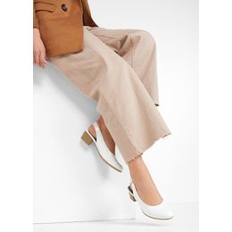 Jana Komfort-Slingpumps in bequemer Weite bei bonprix, wei&szlig;, Lack
