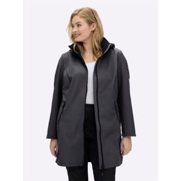 sheego Gro&szlig;e Gr&ouml;&szlig;en Softshelljacke mit Gummizug im R&uuml;cken, anthrazit, Gr&ouml;&szlig;e 25 - Damen
