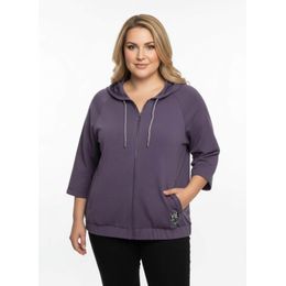 sheego Gro&szlig;e Gr&ouml;&szlig;en Shirtjacke mit Kapuze, feige, Gr&ouml;&szlig;e 50 - Damen