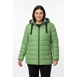 sheego Gro&szlig;e Gr&ouml;&szlig;en Steppjacke mit elastischer Kontrast-Paspelierung, apfel, Gr&ouml;&szlig;e 44 - Damen