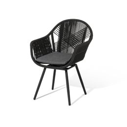 Tchibo - Drehbarer Dining-Sessel mit Textilgeflecht - 59x63x84,5cm - anthrazit - Stahl / Polypropylen / Polyester