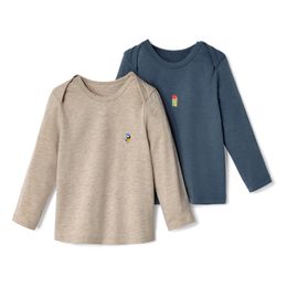 Tchibo - 2 Baby-Langarmshirts - Baby - Gr. 98/104 - blau
