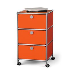 Tchibo - Rollcontainer Metall &raquo;Cn3&laquo; mit 3 Schubladen - 40x40x70,5cm - orange - Stahl / Aluminium / Kunststoff