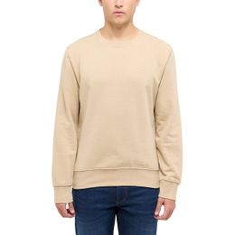 Sweatshirt Mustang "Herren Style Clio", Herren, Gr. 4XL, beige, 80% Baumwolle, 20% Polyester, regular fit, Rundhals, Sweatshirts Sweatshirt