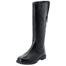 Weitschaftstiefel sheego, Damen, Gr. 44, XXL-Schaft, schwarz, Glattleder, Leder, Schuhe Weitschaftstiefel