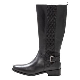Weitschaftstiefel sheego, Damen, Gr. 44, XL-Schaft, schwarz, Glattleder, Rindsleder, Schuhe Weitschaftstiefel