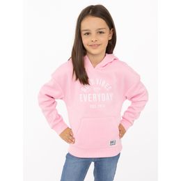 Hoodie Zwillingsherz "Everyday", M&auml;dchen, Gr. 122/128, rosa, Sweatware, Obermaterial: 80% Polyester, 20% Baumwolle, Sweatshirts Hoodie, Mini-Me,mit Stickerei und positiver Botschaft