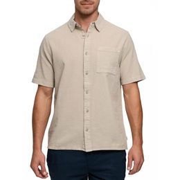 Kurzarmhemd INDICODE "INTrypto Short Sleeve", Herren, Gr. M, N-Gr, stone, Single Jersey, Obermaterial: 100% Baumwolle, unifarben, regular fit, Hemden Kurzarmhemd