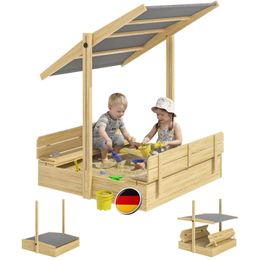 Spielwerk Sandkasten Toni 120x120x120cm verstellbare Sitzb&auml;nke