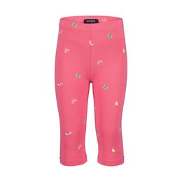 Caprileggings Blue Seven, M&auml;dchen, Gr. 128, N-Gr, pink, Jersey, Obermaterial: 95% Baumwolle, 5% Elasthan, bedruckt, Basic 3/4-L&auml;nge, Hosen Caprileggings