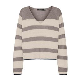 V&eacute;ro Moda VERO MODA Pullover 'VMFABULOUS' Damen Gr&ouml;&szlig;e XS hellgrau / wei&szlig;