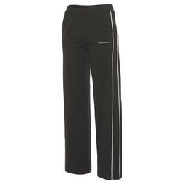 Lascana Loungehose schwarz Gr. 32/34 f&uuml;r Damen. Mit Kontrastdetails, Stickerei. Bequem. Nachhaltig.