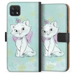 DeinDesign Galaxy A22 5G Handy Klapph&uuml;lle Handyh&uuml;lle aus Kunst Leder schwarz Flip Case Aristocats Mary Official Licensed Product Disney Sideflip mit langer 