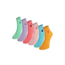 Crea Socks F&uuml;&szlig;linge 'Pfote Sneaker' Damen Gr&ouml;&szlig;e 36/40 bunt