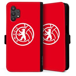 DeinDesign Galaxy A32 5G Handy Klapph&uuml;lle Handyh&uuml;lle aus Kunst Leder schwarz Flip Case Bear 1. Fc Union Berlin Official Licensed Product Sideflip mit langer 