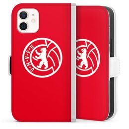 DeinDesign iPhone 12 mini Handy Klapph&uuml;lle Handyh&uuml;lle aus Kunst Leder wei&szlig; Flip Case Bear 1. Fc Union Berlin Official Licensed Product Sideflip mit Lasche