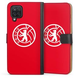 DeinDesign Galaxy A12 Handy Klapph&uuml;lle Handyh&uuml;lle aus Kunst Leder schwarz Flip Case Official Licensed Product 1. Fc Union Berlin Bear Sideflip mit langer Lasche