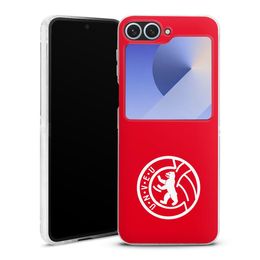 DeinDesign Galaxy Z Flip 6 Handy Hard Case Schutzh&uuml;lle transparent Smartphone Handy H&uuml;lle Official Licensed Product 1. Fc Union Berlin Bear Hard Case