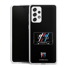 DeinDesign Galaxy A33 5G Handy Silikon H&uuml;lle Case wei&szlig; Handyh&uuml;lle Official Licensed Product Cassette Die Drei ??? Silikon Case