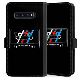 DeinDesign Galaxy S10 Plus Handy Klapph&uuml;lle Handyh&uuml;lle aus Kunst Leder schwarz Flip Case Official Licensed Product Die Drei ??? Cassette Sideflip mit Lasche