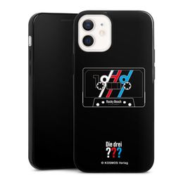 DeinDesign iPhone 12 mini Handy Slim Case extra d&uuml;nn Silikon Handyh&uuml;lle schwarz H&uuml;lle Official Licensed Product Die Drei ??? Cassette Silikon Slim Case