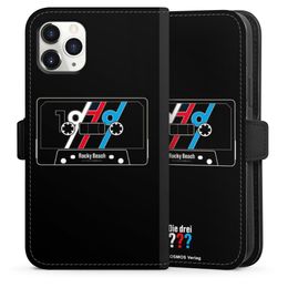 DeinDesign iPhone 11 Pro Handy Klapph&uuml;lle Handyh&uuml;lle aus Kunst Leder schwarz Flip Case Official Licensed Product Die Drei ??? Cassette Sideflip mit Lasche